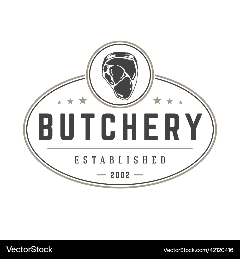 Butchery shop logo template object Royalty Free Vector Image