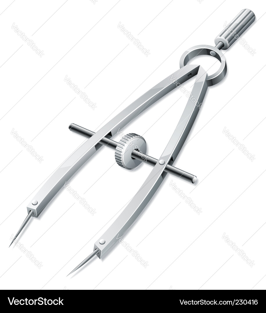 Compasses tool for drawing Royalty Free Vector Image