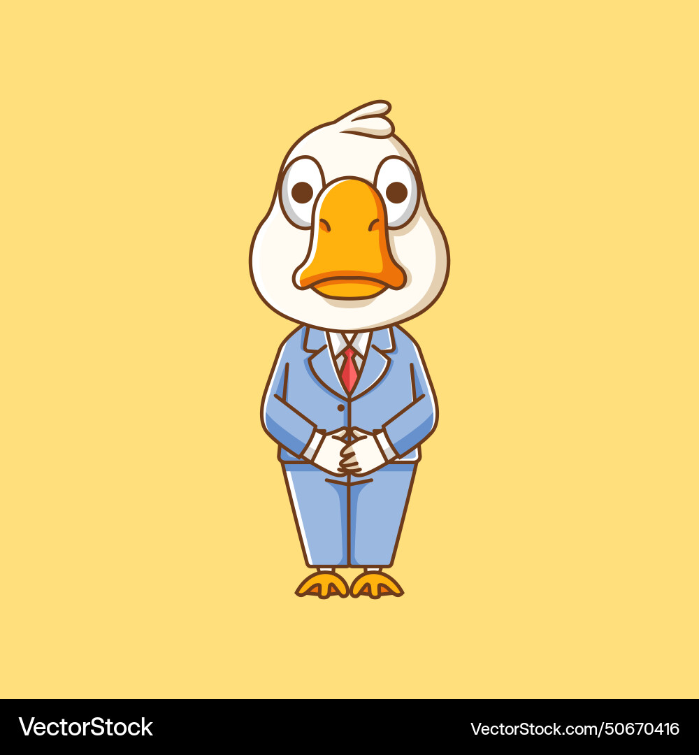 Cute goose businessman suit office workers Vector Image