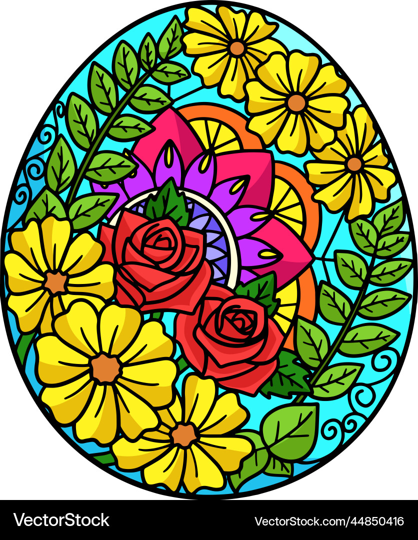 Easter egg mandala cartoon colored clipart Vector Image