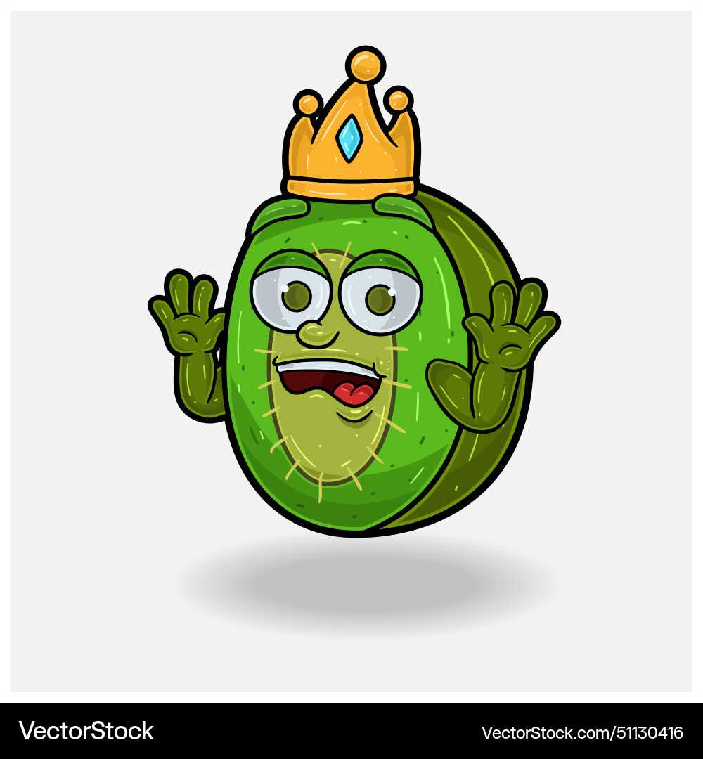 Kiwi fruit mascot with shocked expression Vector Image