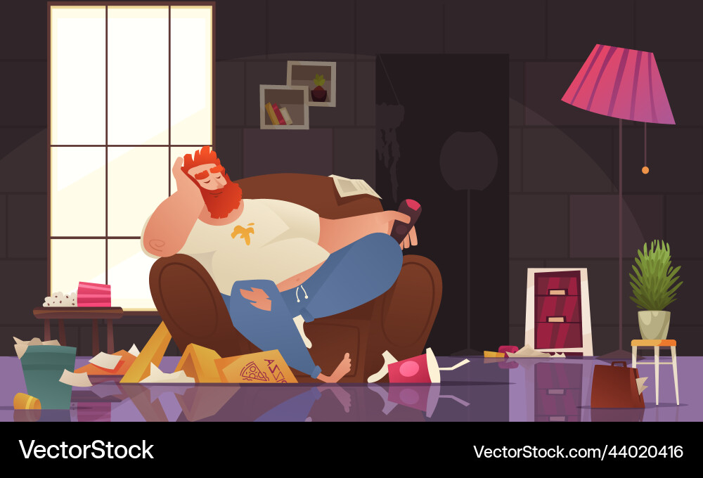 Lazy Person Cartoon Lazy Guy Watching Tv Stock Illustrations – 100