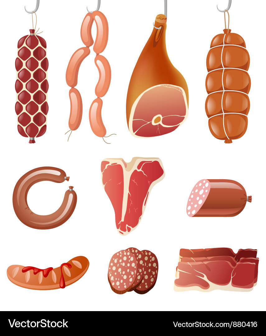 Meat icons Royalty Free Vector Image - VectorStock