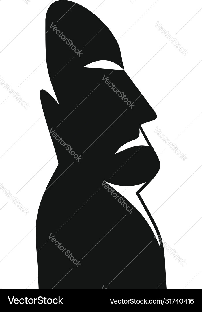 Moai statue icon simple style Royalty Free Vector Image