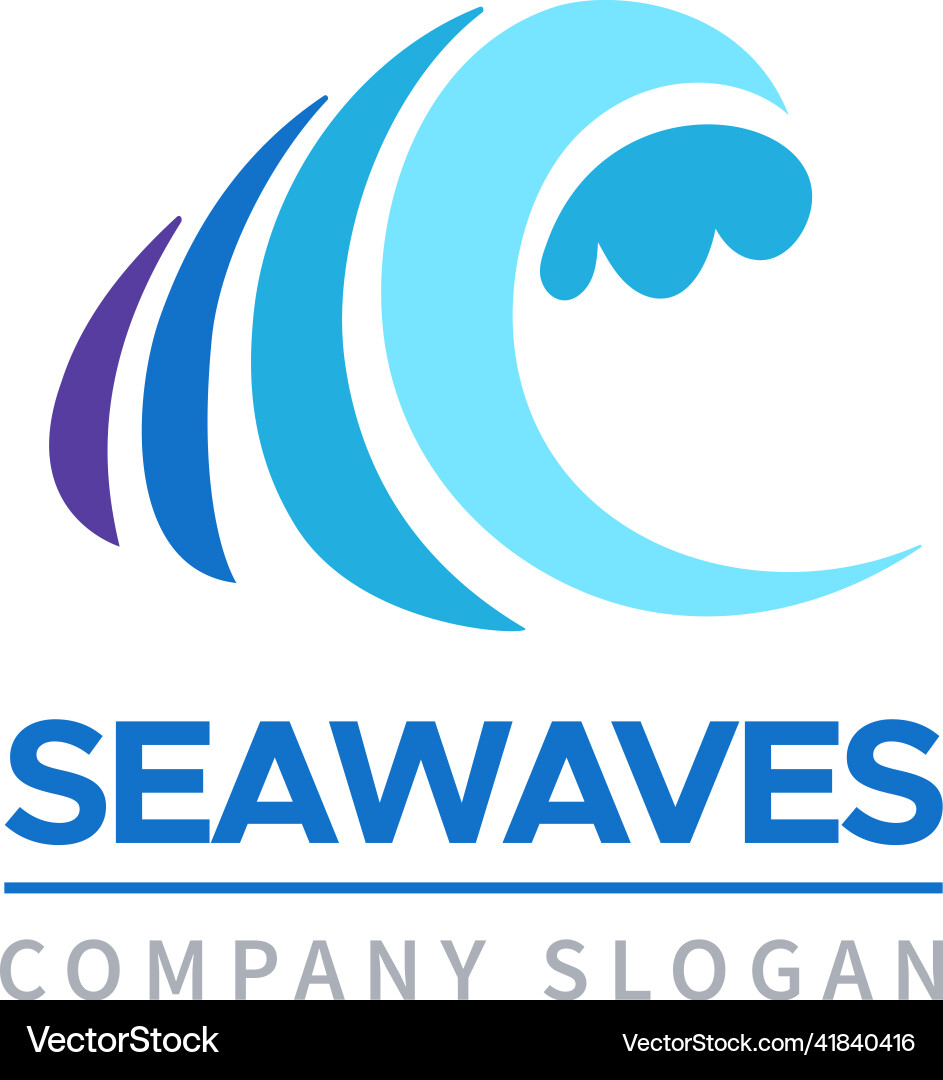 Ocean wave logo corporate brand identity template Vector Image