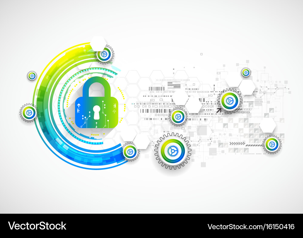 Protection concept security mechanism system Vector Image