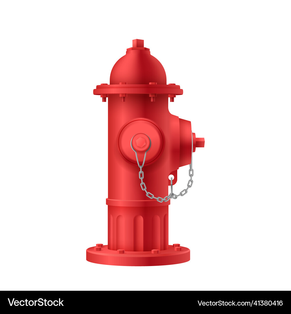 Realistische rote Feuer Hydrant Icon Lizenzfreier Vektor