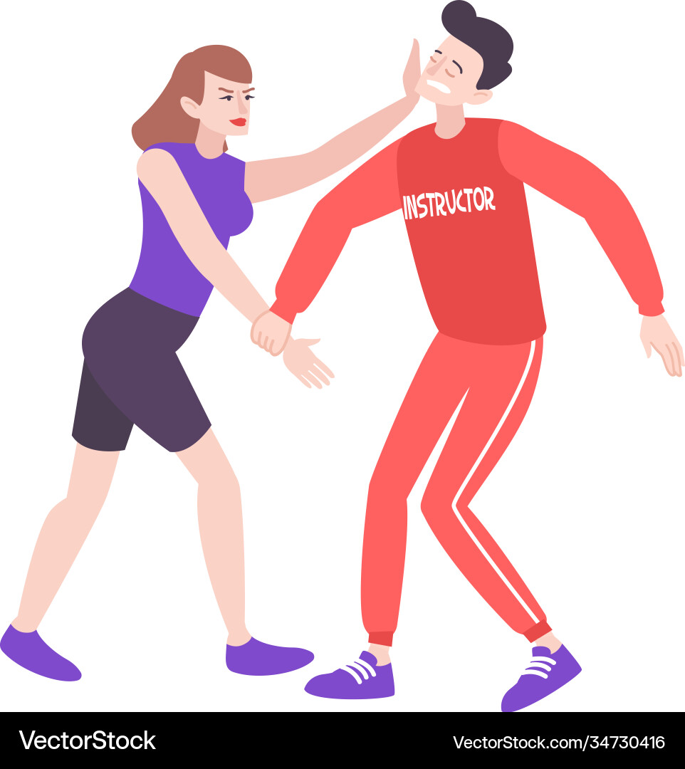 Self defense training composition Royalty Free Vector Image
