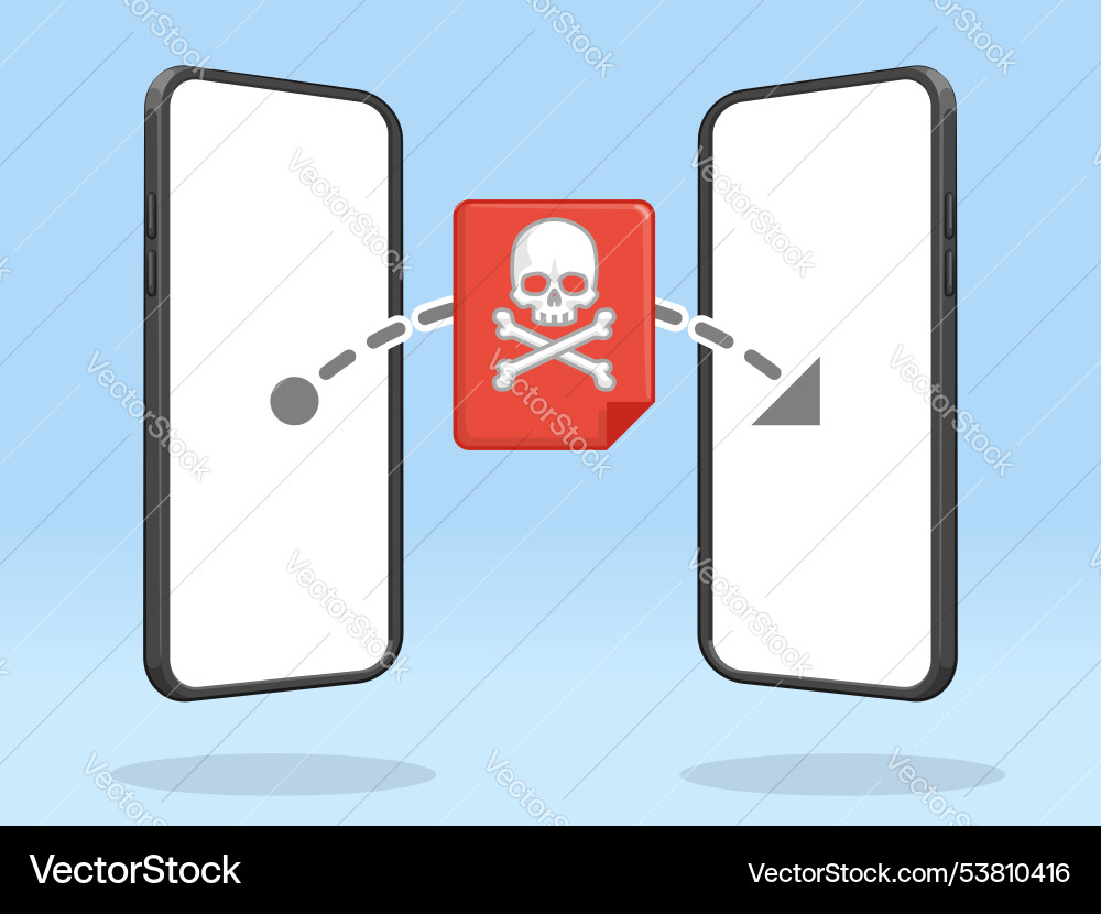 Smartphone transfer file virus dangerous hacks Vector Image