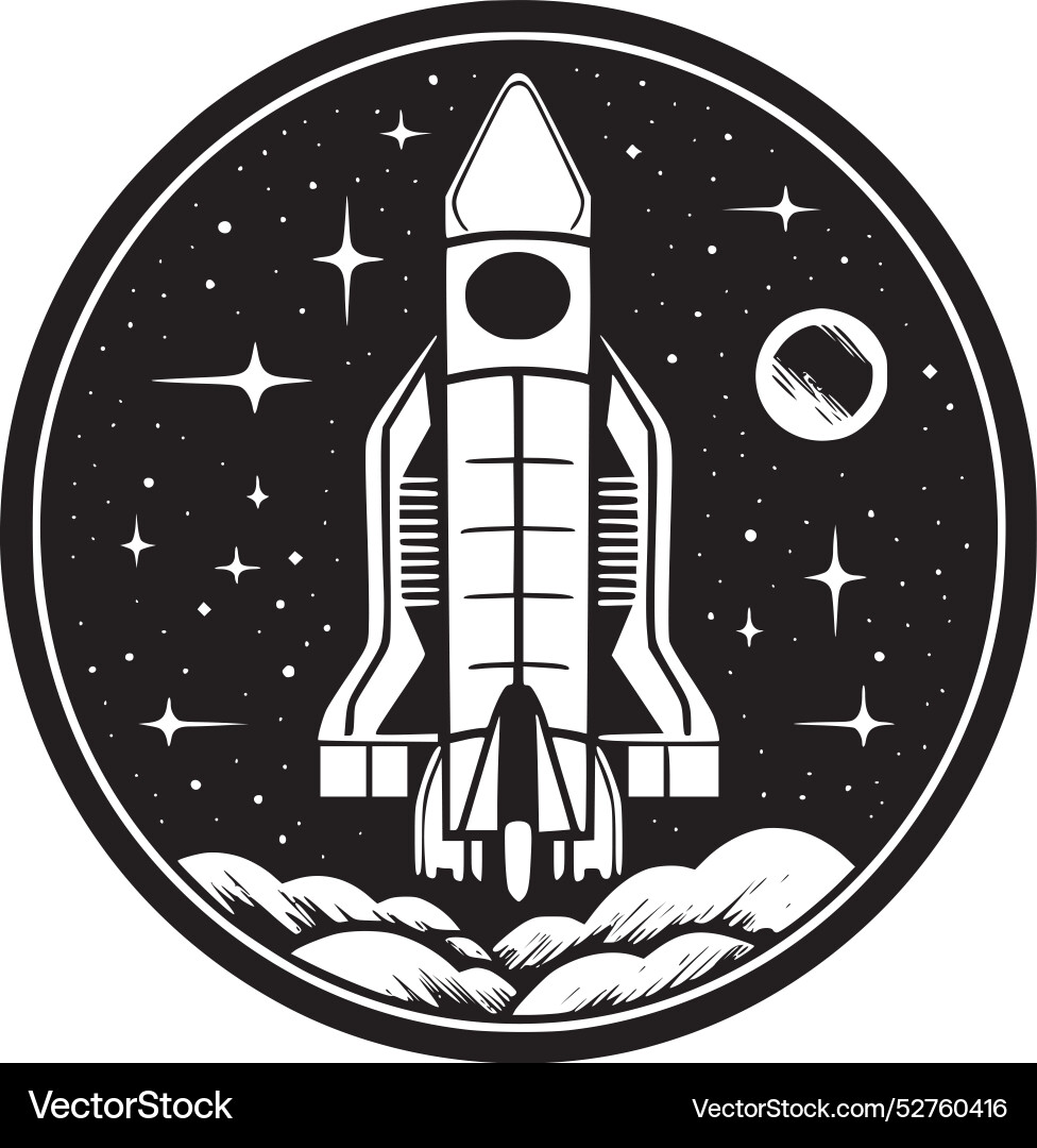 Space - black and white Royalty Free Vector Image