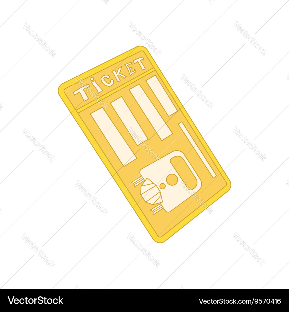 Train ticket icon cartoon style Royalty Free Vector Image