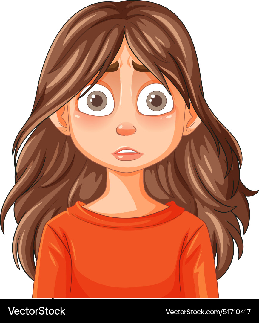 A concerned young girl Royalty Free Vector Image