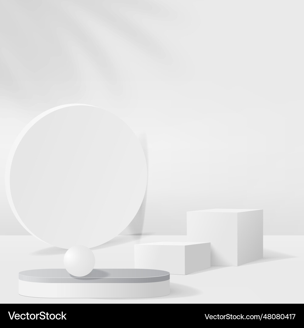 Abstract background with white color geometric 3d Vector Image