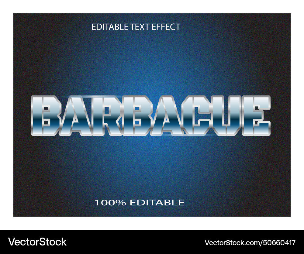 Barbecue editable text effect 3d emboss cartoon Vector Image