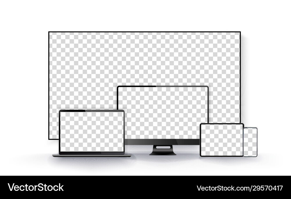 Black Television Screen Display Royalty Free Vector Image