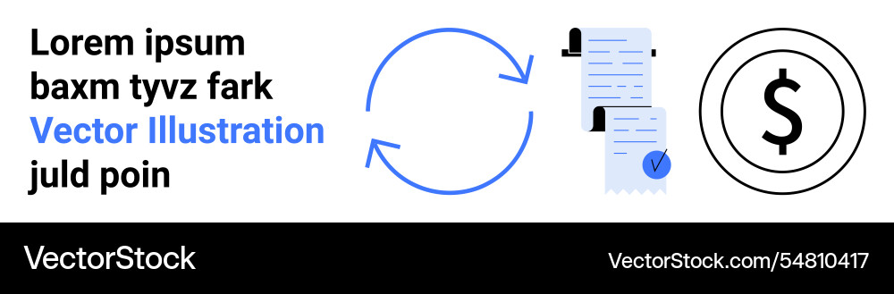 Business process flow with documents and currency Vector Image