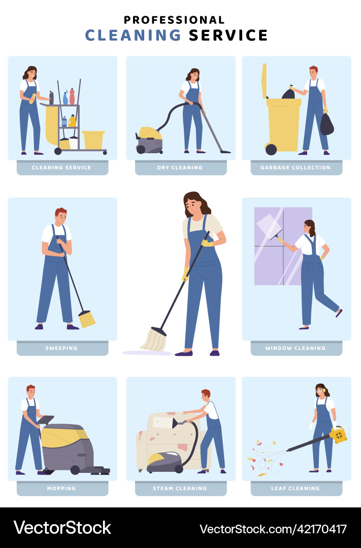 Cleaning service infographics Royalty Free Vector Image