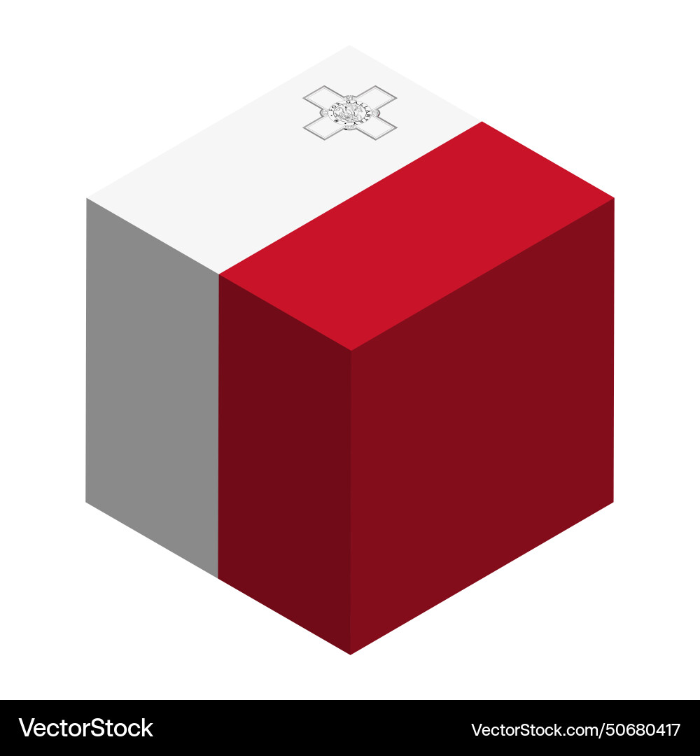 Cube flag of malta Royalty Free Vector Image - VectorStock