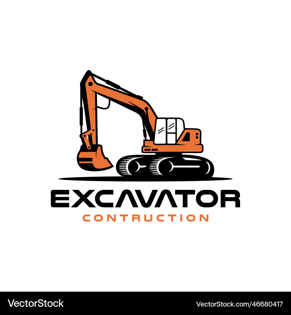 Excavator logo template Royalty Free Vector Image