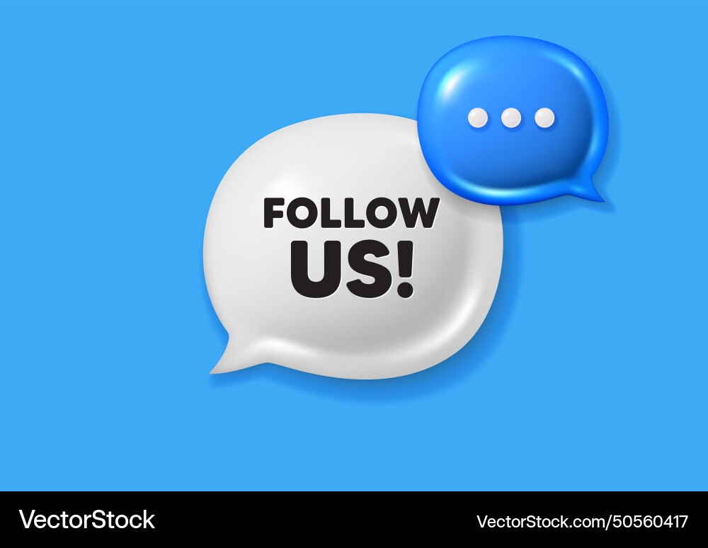 Follow us tag special offer sign text box speech Vector Image