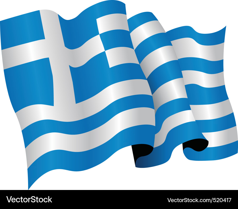 Greek Flag - Dynamic Wave Royalty Free Vector Image