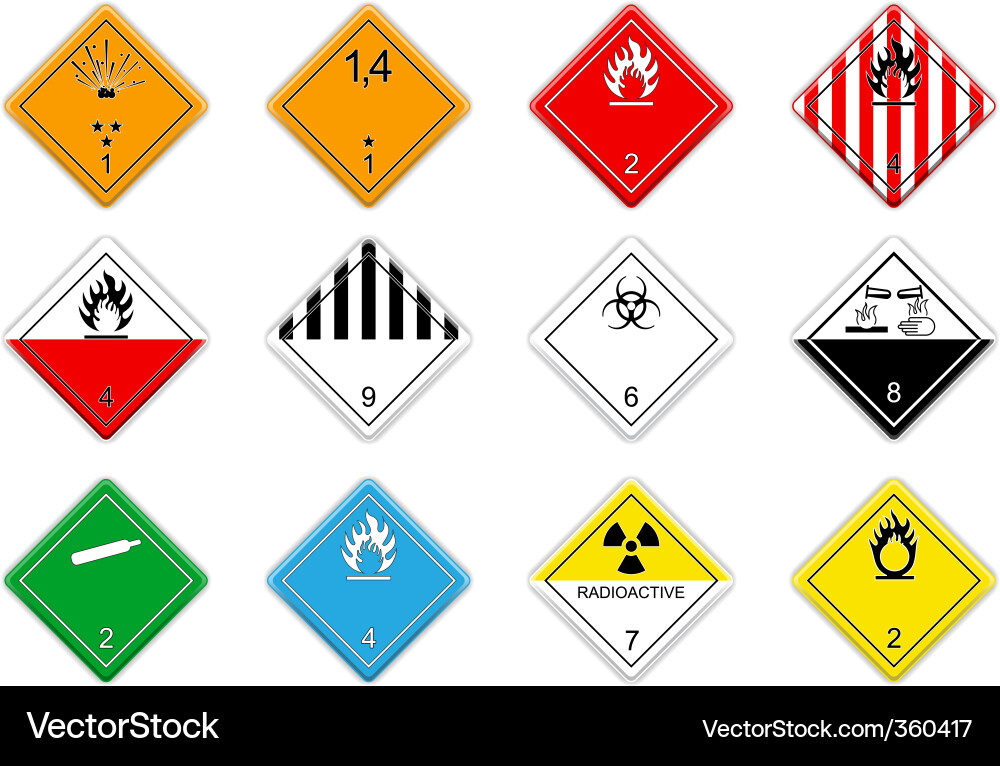 Hazardous Cargo Signs Royalty Free Vector Image
