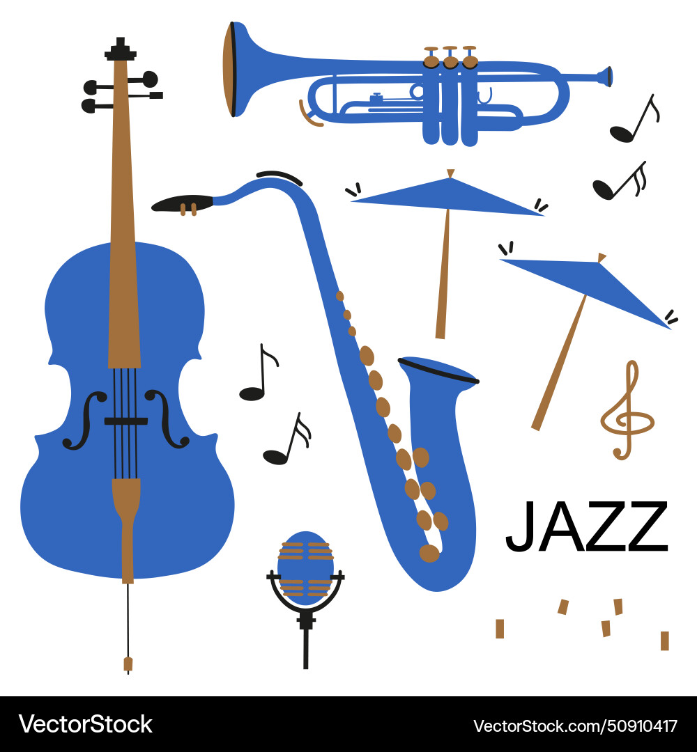 Jazz music card background Royalty Free Vector Image