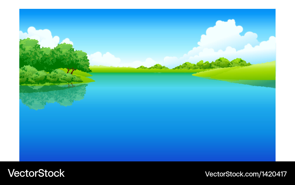 Lake green landscape Royalty Free Vector Image