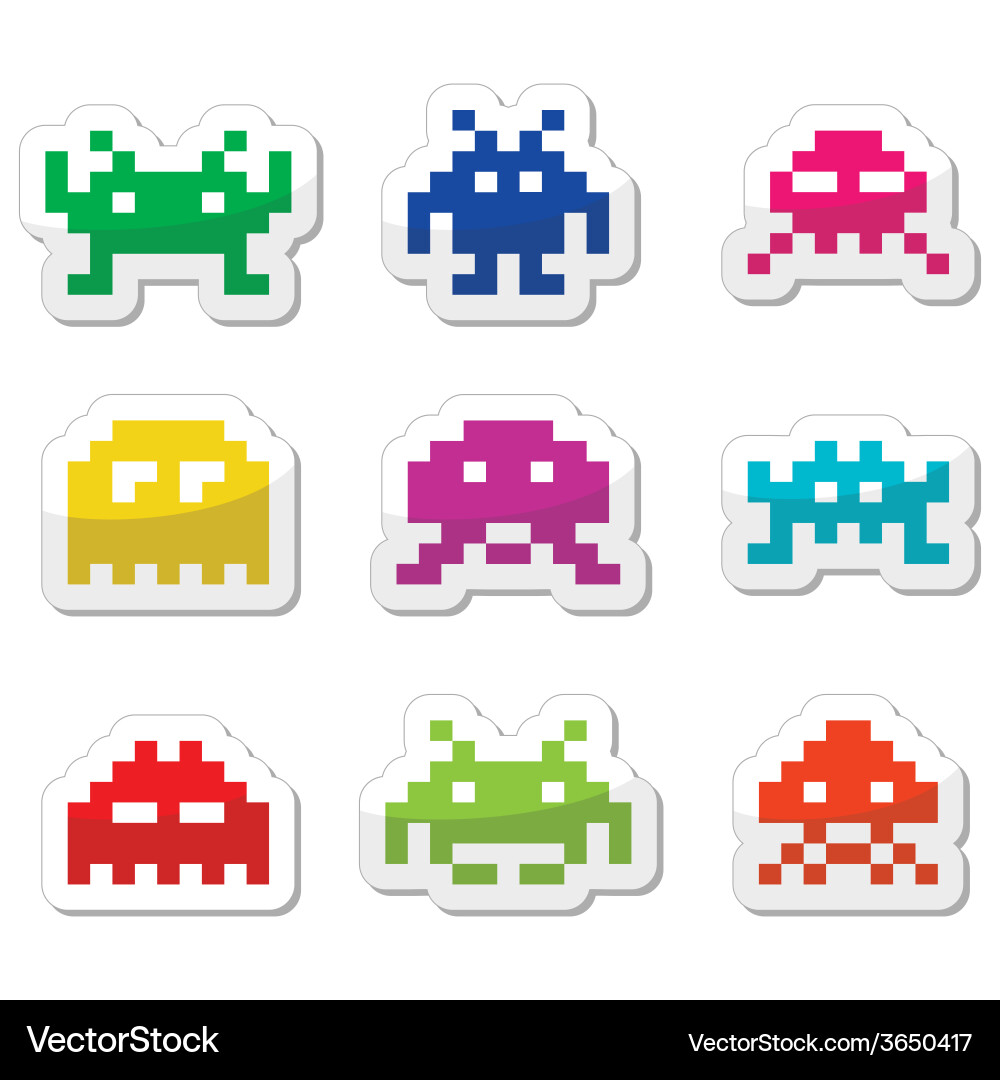 Space Invader Icons Space Invaders Icon From Arcade Collection. Stock