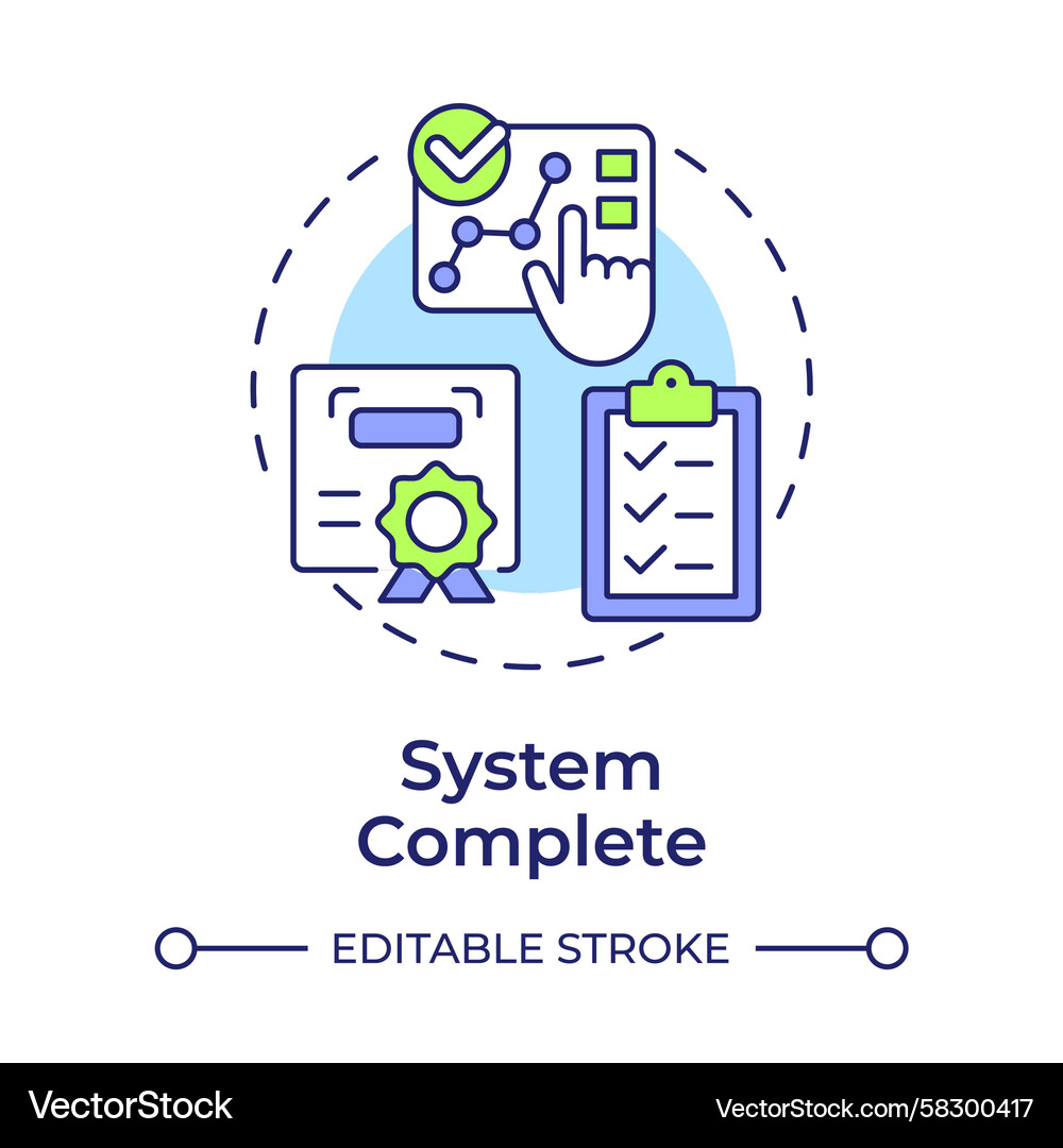 System Completion Icon Royalty Free Vector Image