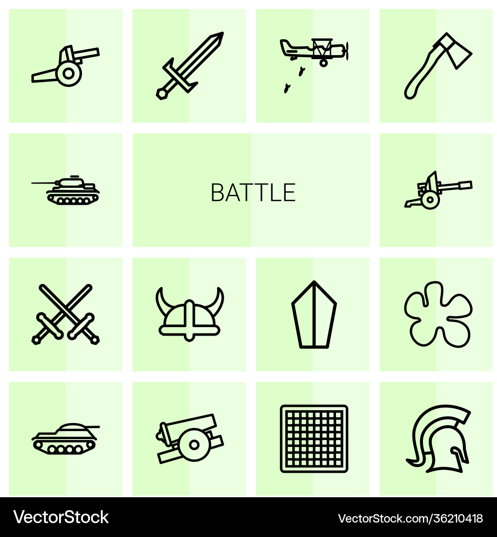 14 battle icons Royalty Free Vector Image - VectorStock