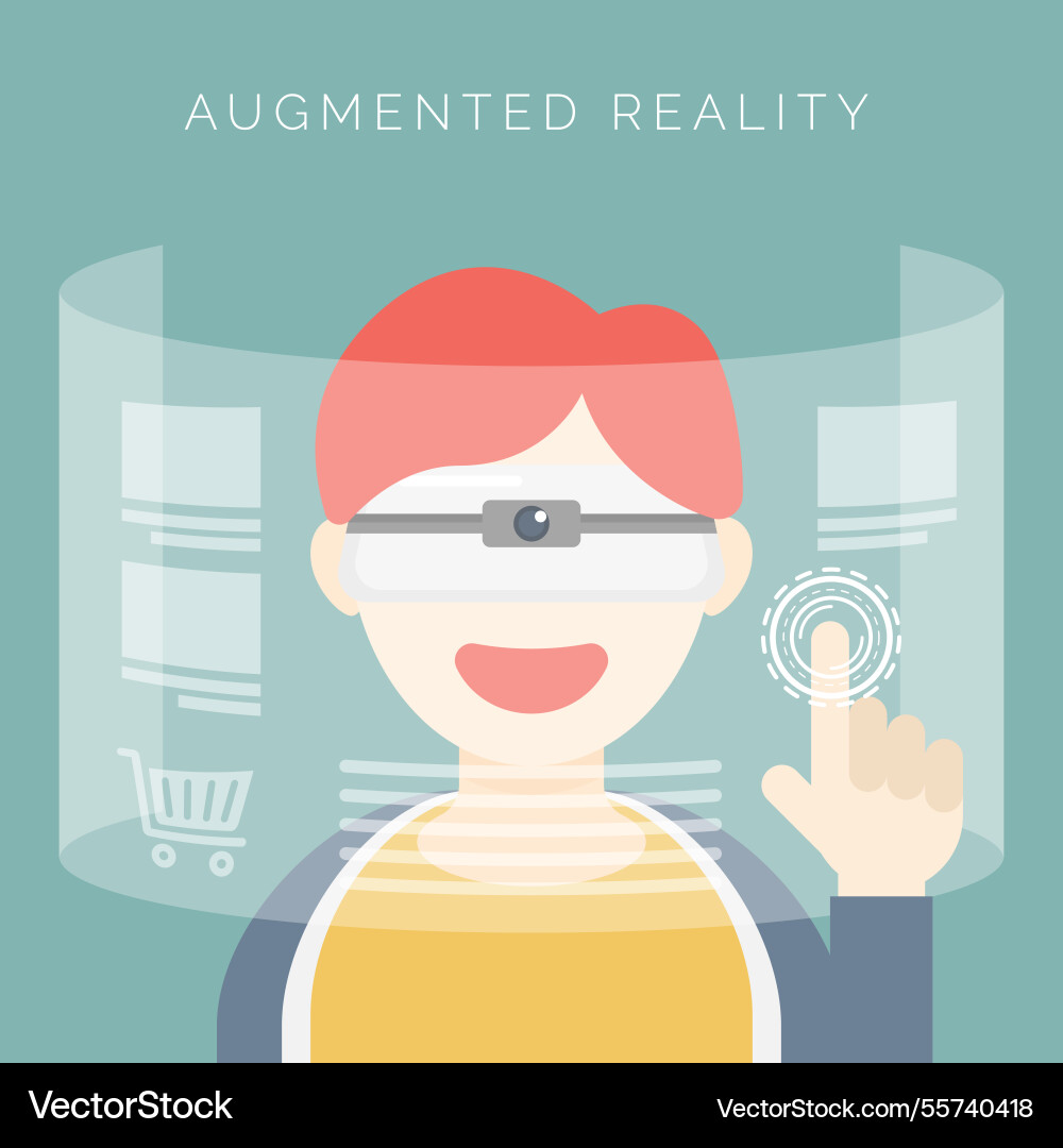 Augmented reality background in flat style Vector Image