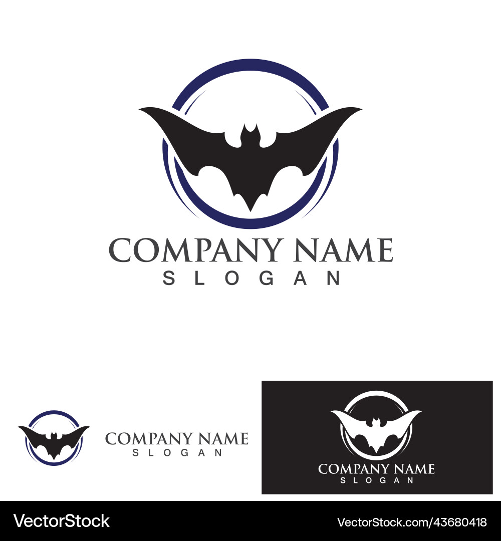 Bat logo icon template design Royalty Free Vector Image