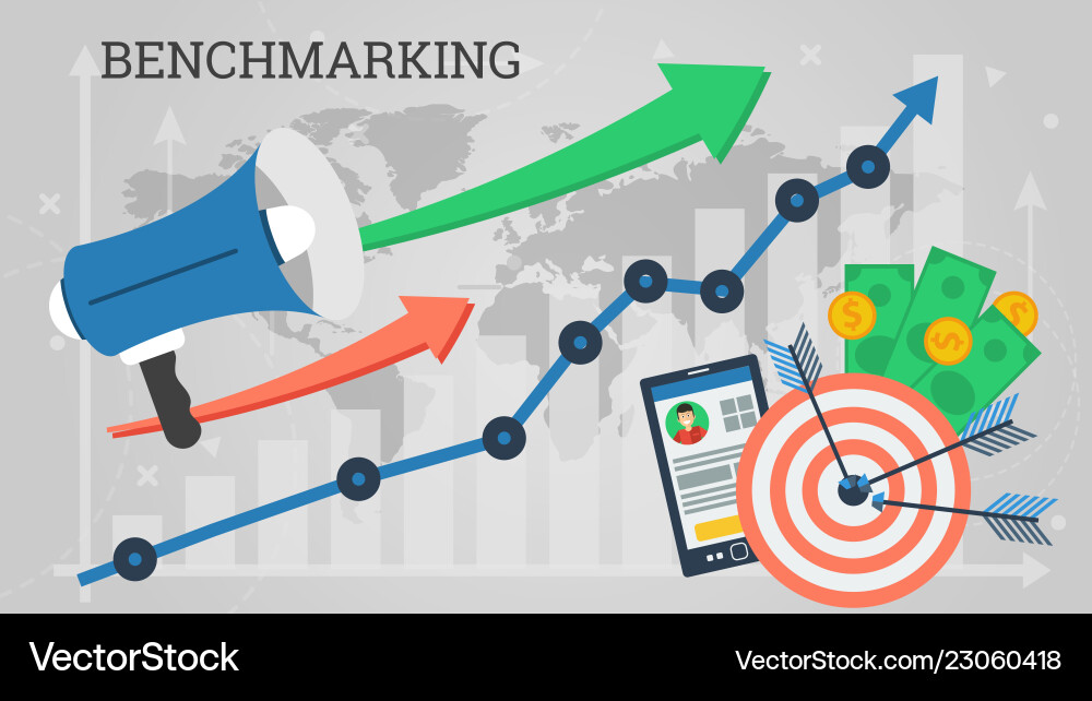 Business banner - benchmarking concept Royalty Free Vector