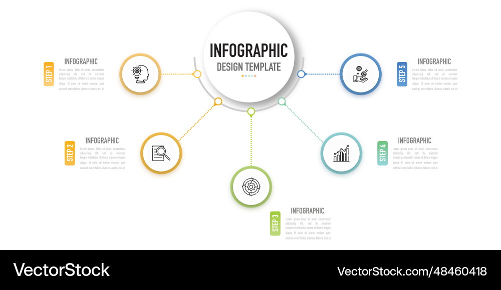 Circular Mind Map Infografik für Unternehmen Vektorbild
