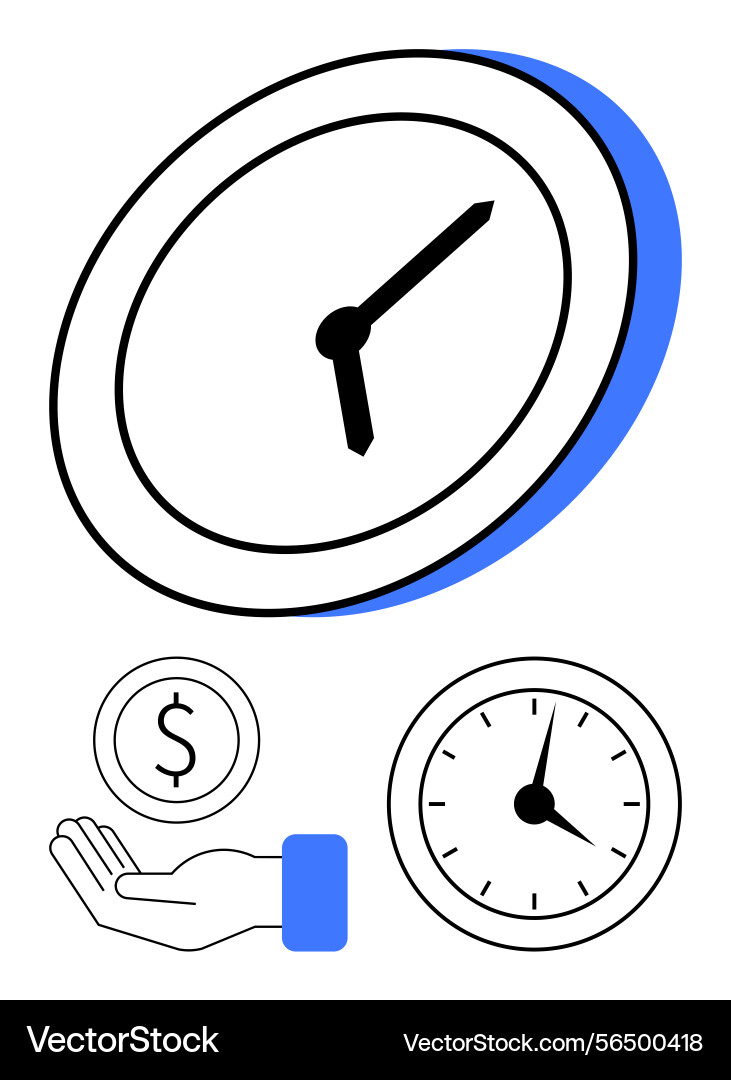 Clock and money icons highlighting time management