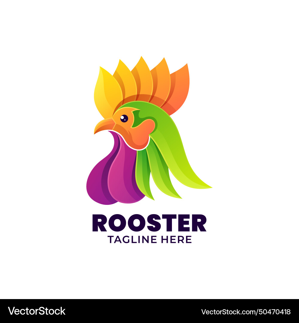 Colorful rooster logo template Royalty Free Vector Image