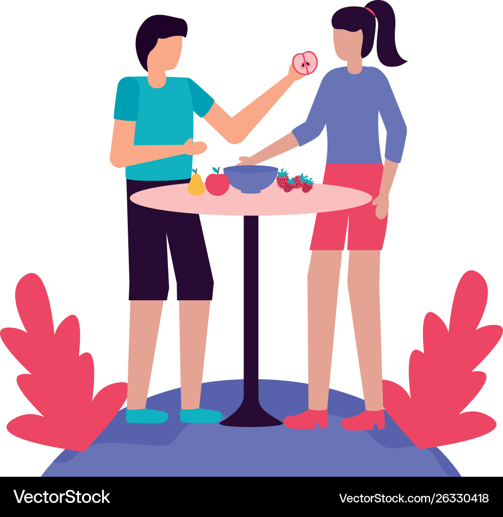 Couple romantic love flat design Royalty Free Vector Image