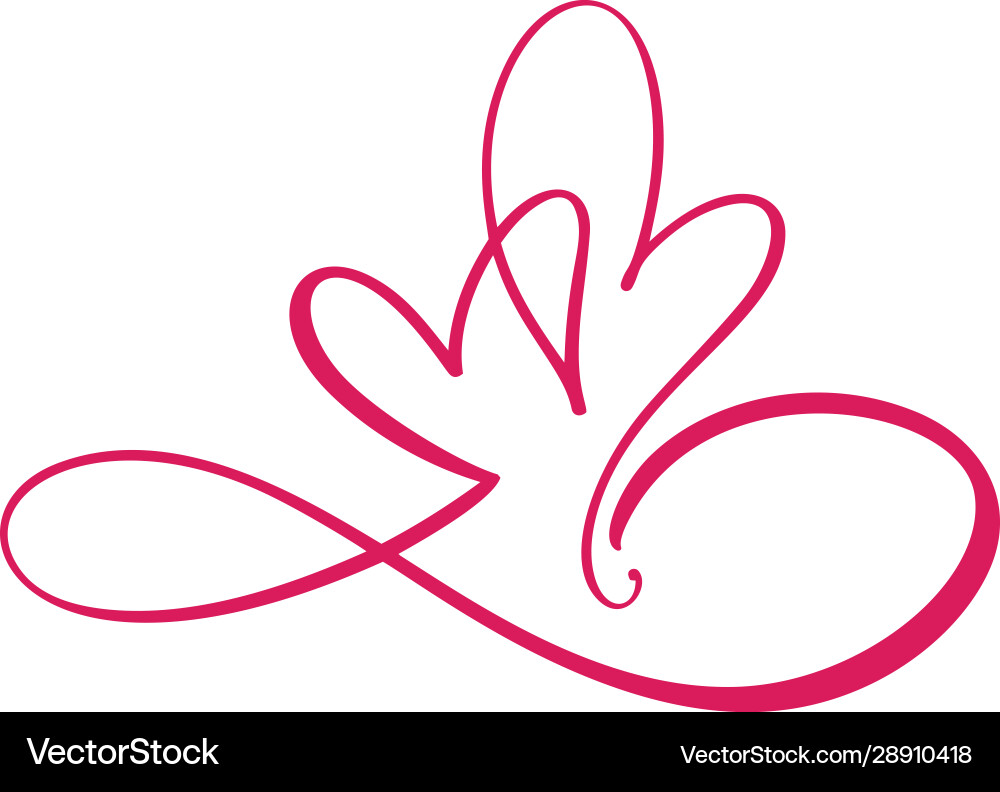 Infinity Hearts Love Logo Royalty Free Vector Image