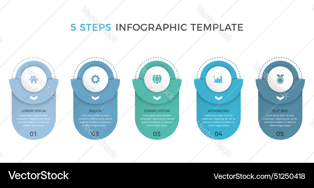 Infographic template - 5 elements Royalty Free Vector Image