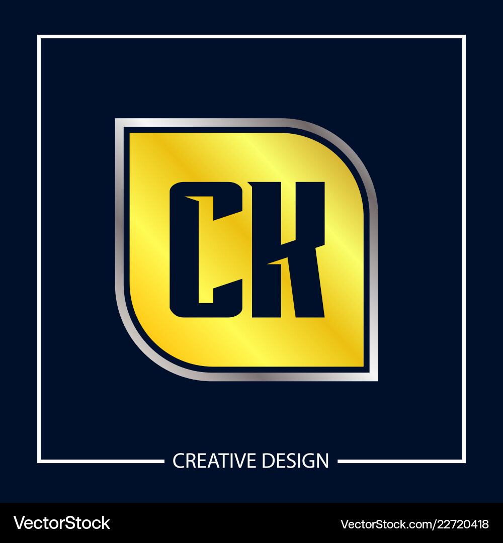 Initial letter ck logo template design Royalty Free Vector