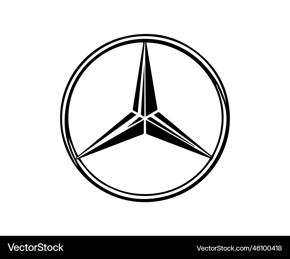Mercedes-Benz Logo Symbol Royalty Free Vector Image