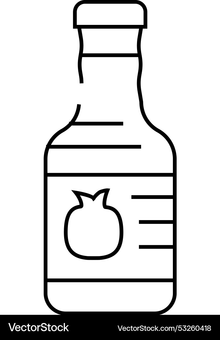 Molasses pomegranate line icon Royalty Free Vector Image
