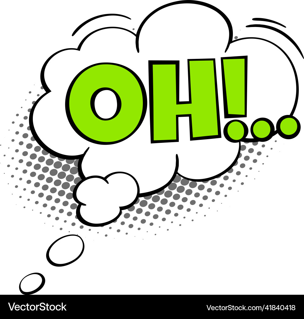 Oh comic word emotional reaction in pop Royalty Free Vector