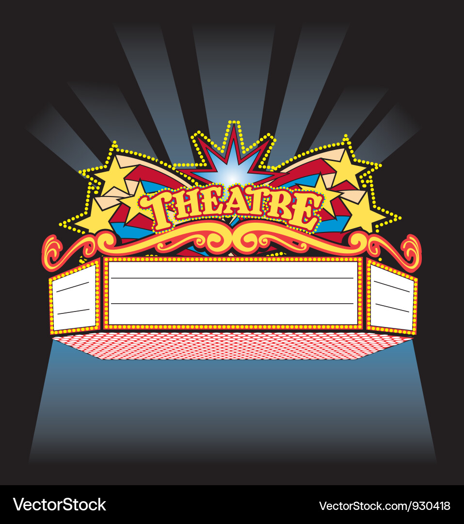 Theatre marquee Royalty Free Vector Image - VectorStock