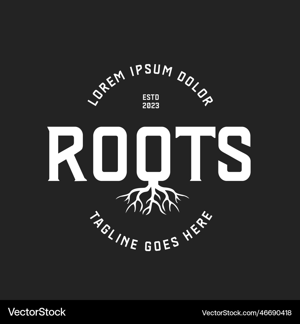 Vintage retro roots logo typography design Vector Image