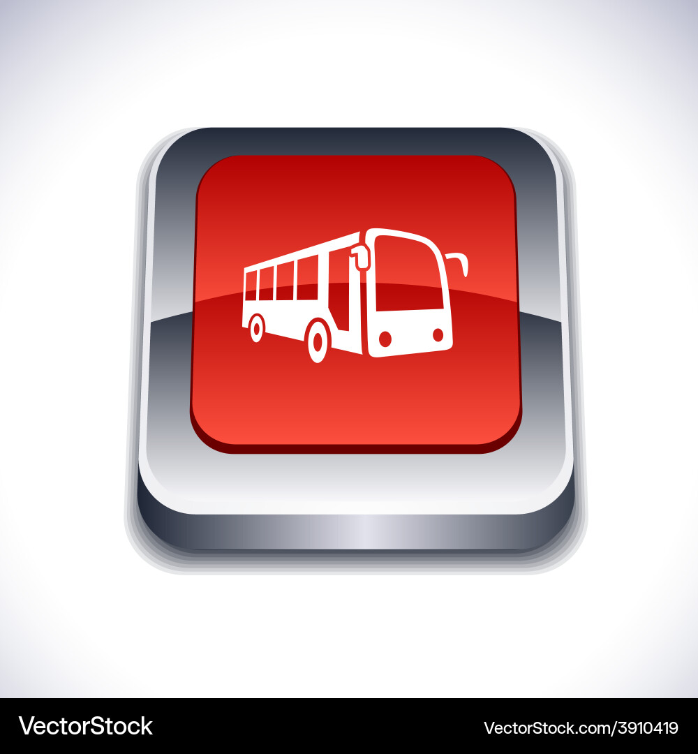 Bus 3d button Royalty Free Vector Image - VectorStock