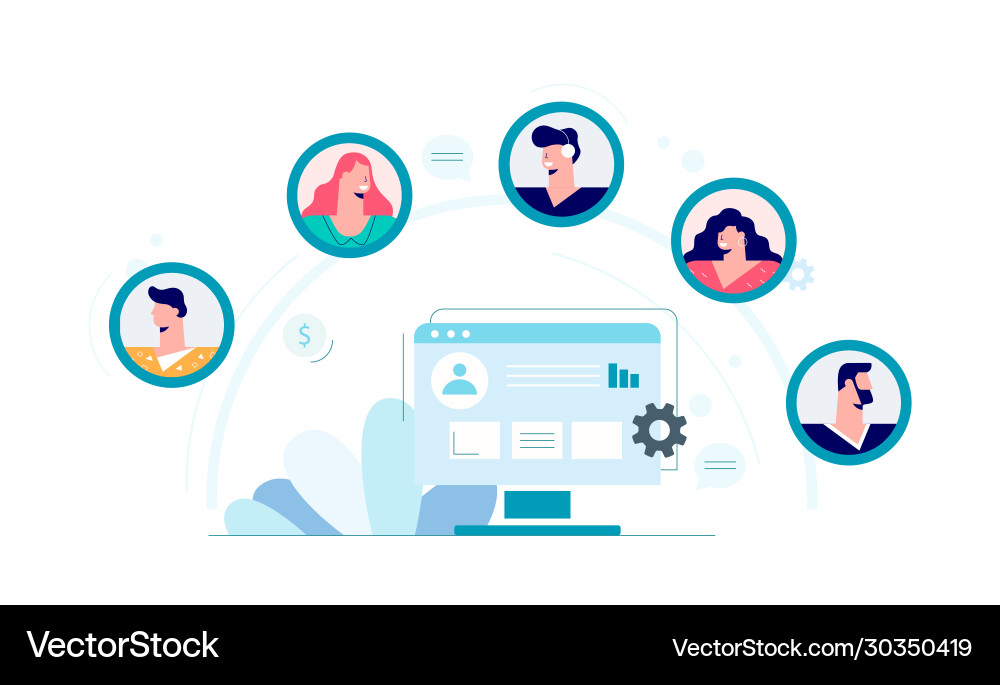 Cartoon Client Basis Kreis Avatar männlich Vektorbild