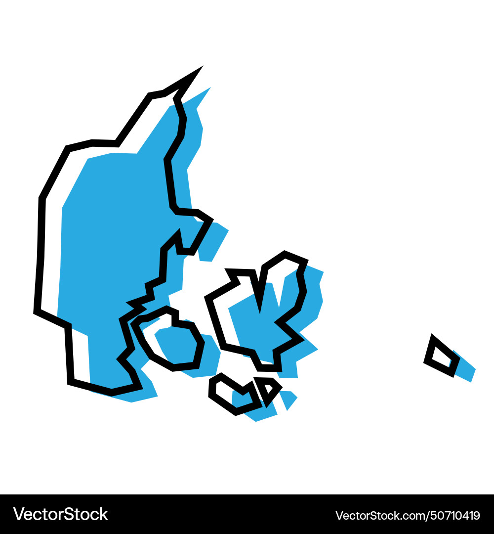 Denmark simplified map Royalty Free Vector Image