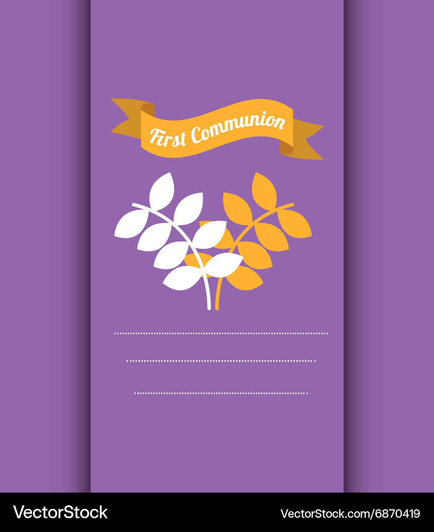 First communion card design Royalty Free Vector Image